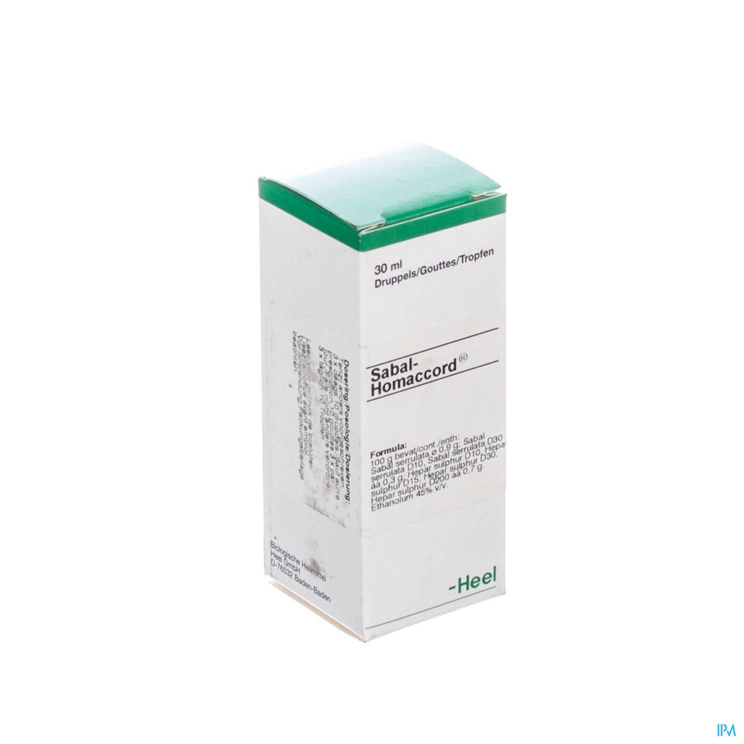 Sabal-homaccord Gutt 30ml Heel - Homéopathie - Médicaments - Apotheek ...