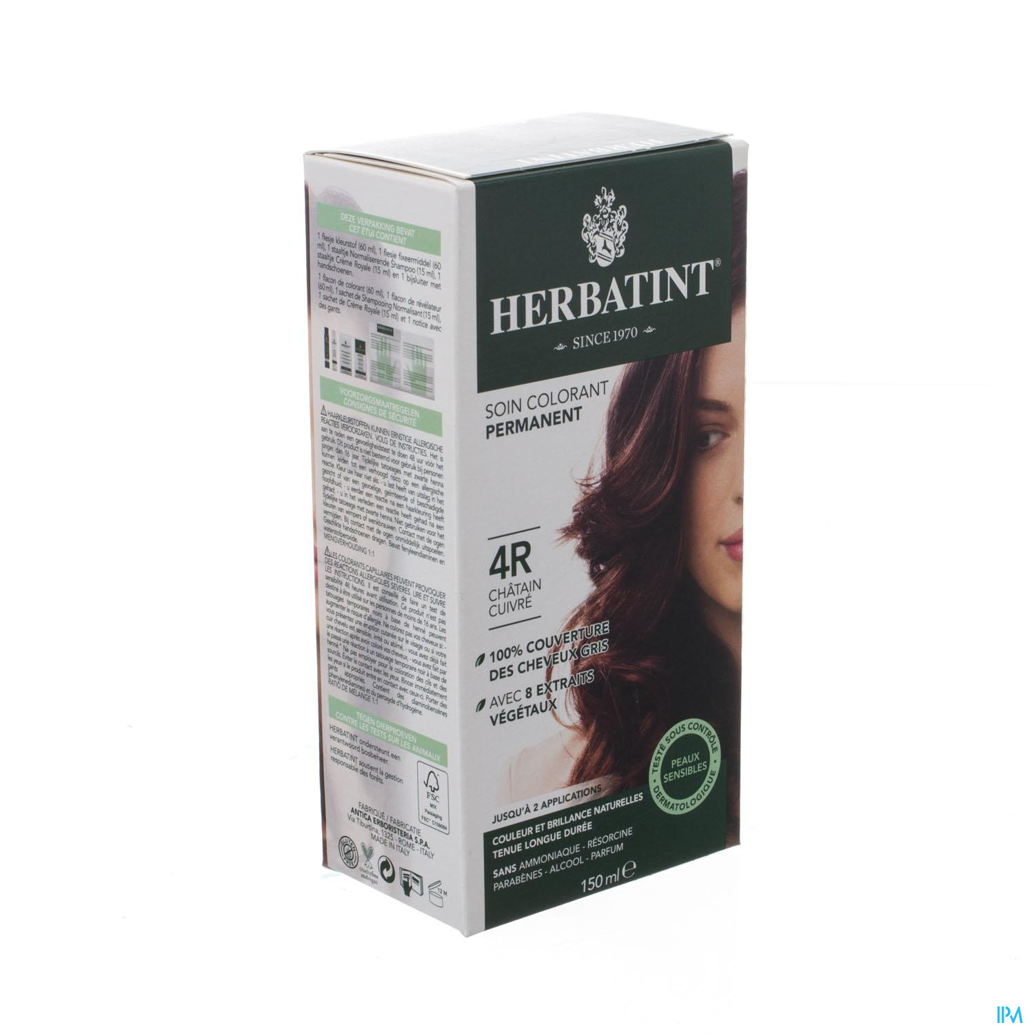 Herbatint Chatain Cuivre 4r - Coloration des cheveux - Soins du cuir ...