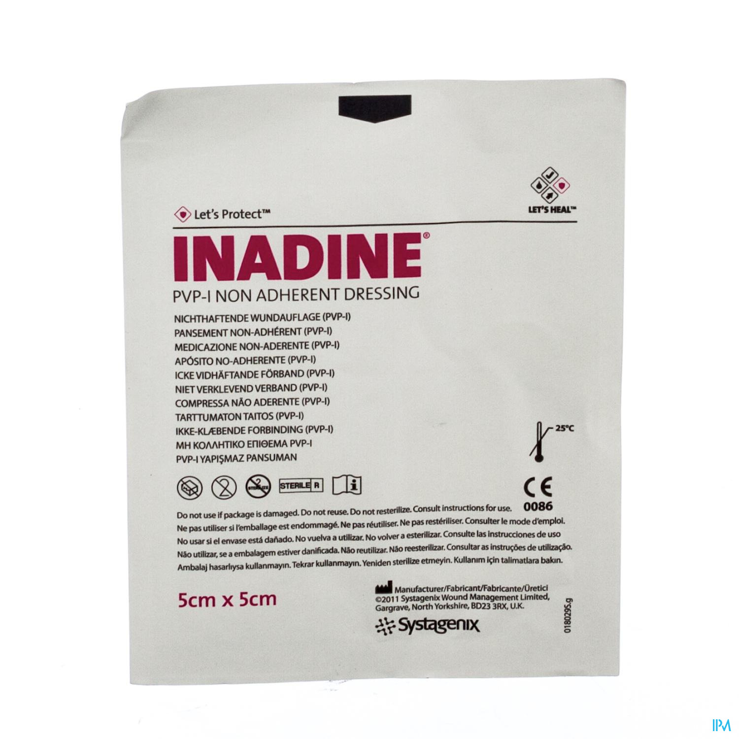 Inadine Kp Doordr. 5,0x 5,0cm 1 P01481 - Steriel materiaal - Thuiszorg ...