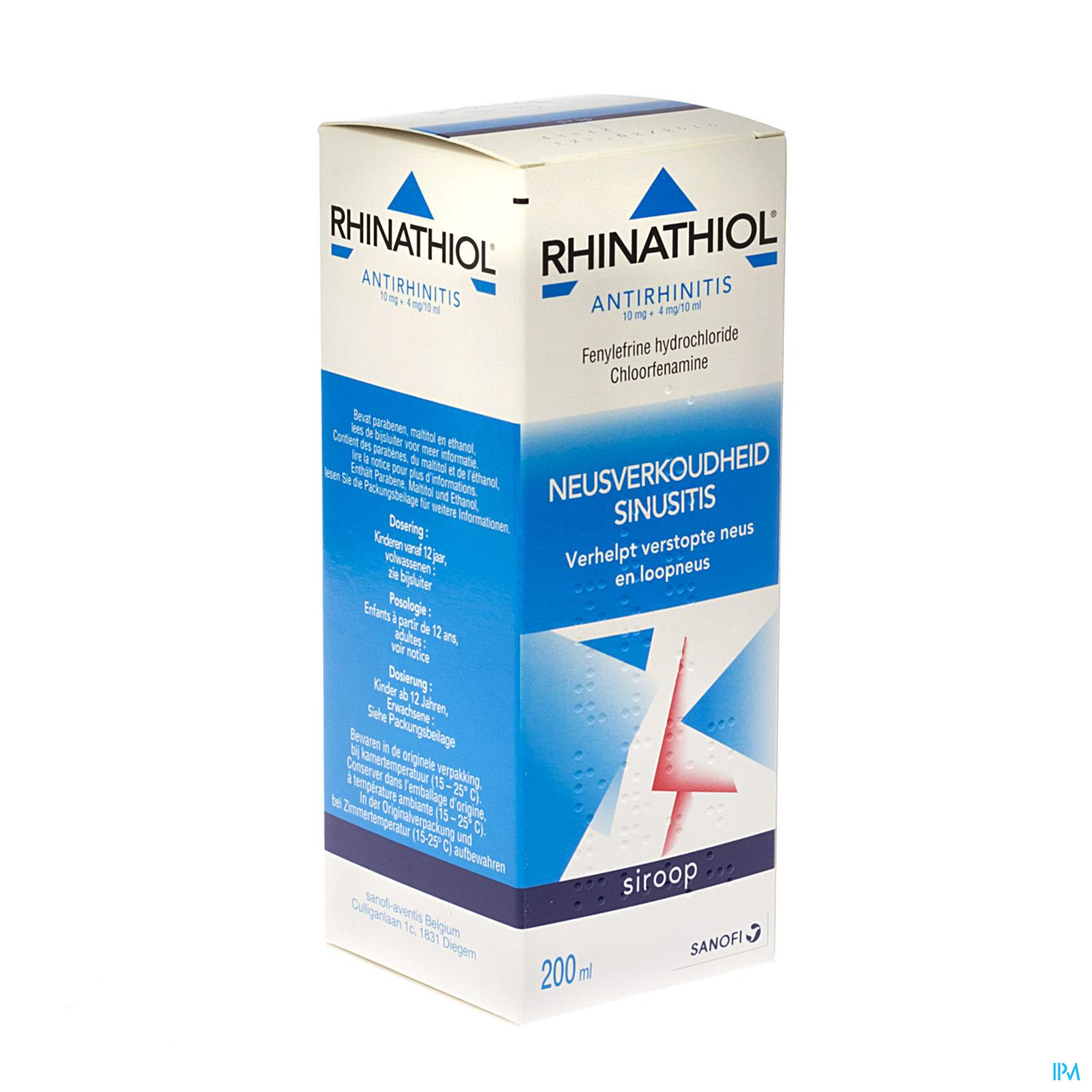 Rhinathiol Antirhinitis Sirop 200ml - Tabletten - Neus - Geneesmiddelen ...