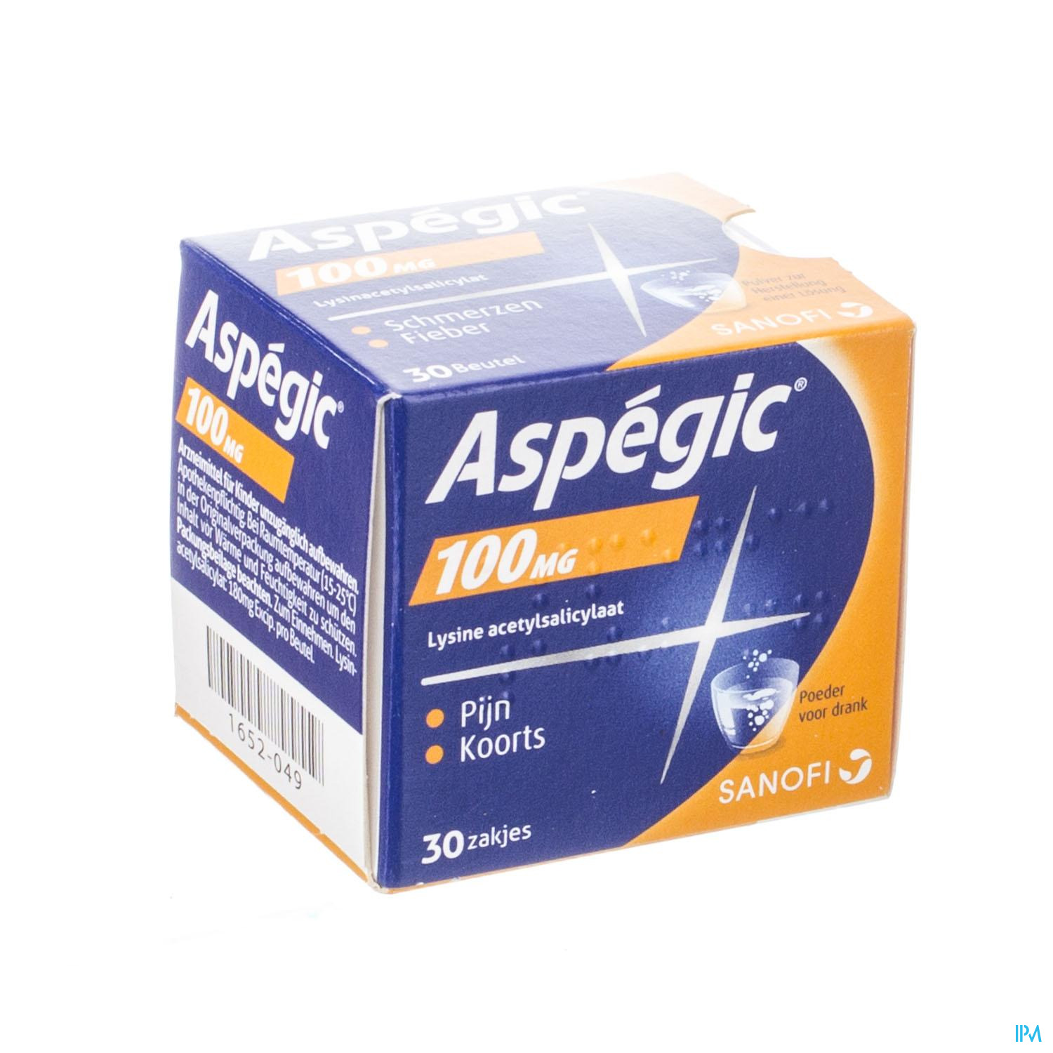 Aspegic 100 Pulv 30x 100mg - Volwassenen - Pijn & koorts ...