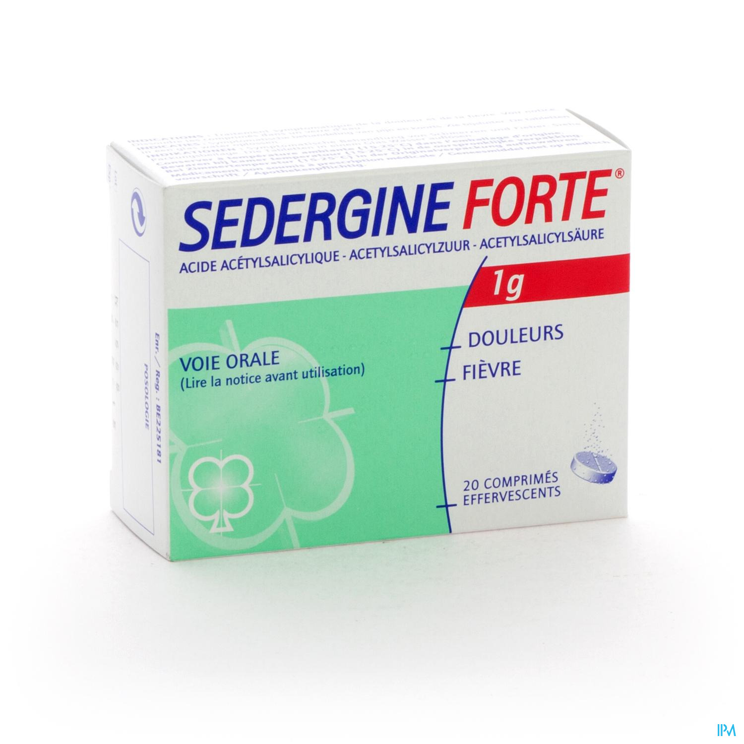 Sedergine Forte Eff 1 G Tabl 20 - Adultes - Mal et fièvre - Médicaments ...