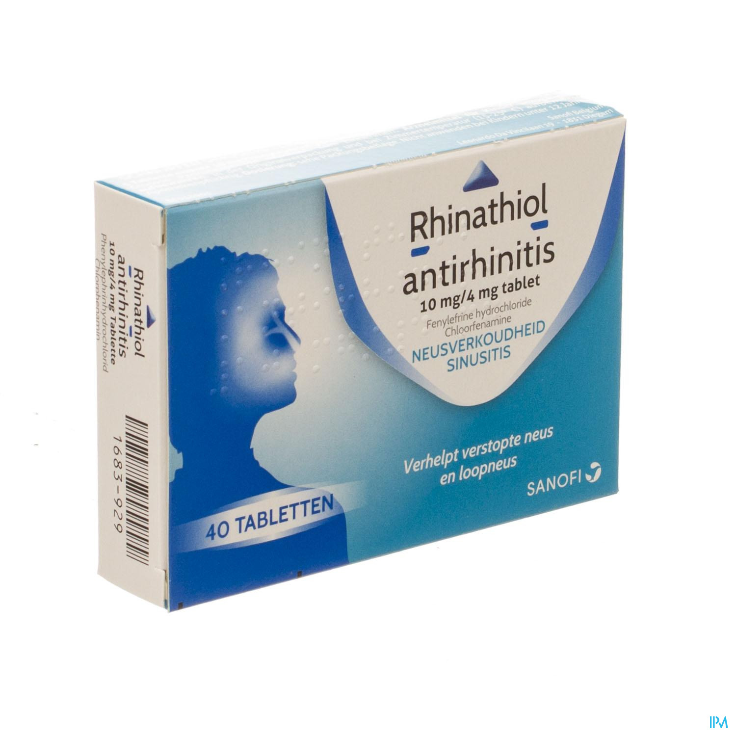 Rhinathiol Antirhinitis Tabl 40 - Tabletten - Neus - Geneesmiddelen ...