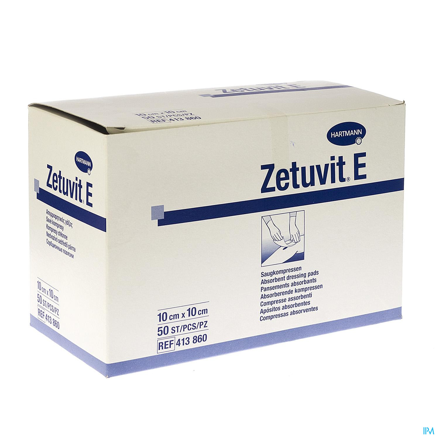 Zetuvit E Hartm N/st 10x10cm 50 4138602 - Sterk absorberend ...