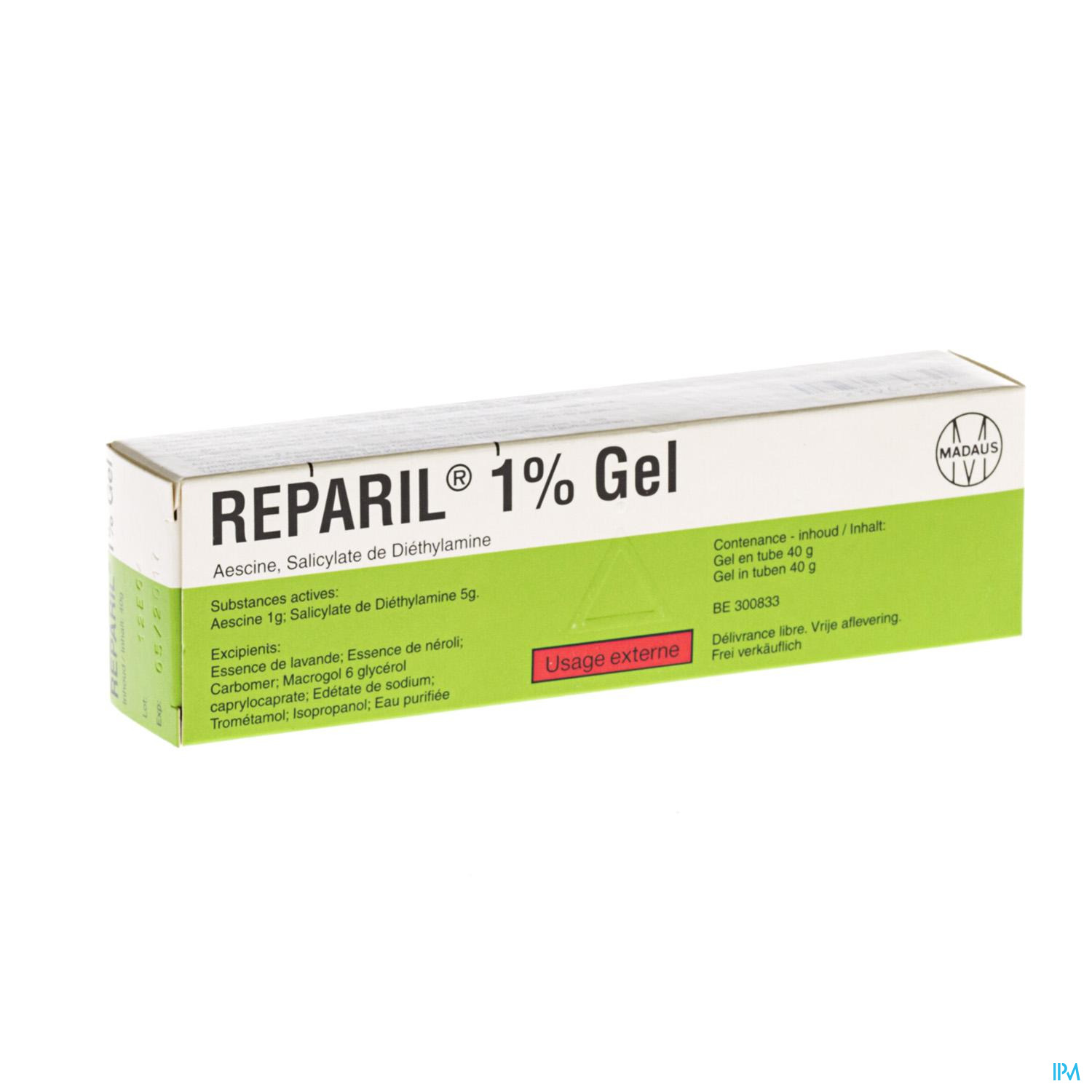 Reparil Gel 1% 40 G - Crème, gel et spray - Jambes lourdes ...