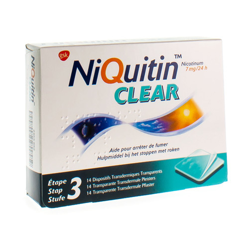 NIQUITIN CLEAR PATCHES 14 X 7 MG - Apotheek Peeters Oudsbergen (Peeters ...