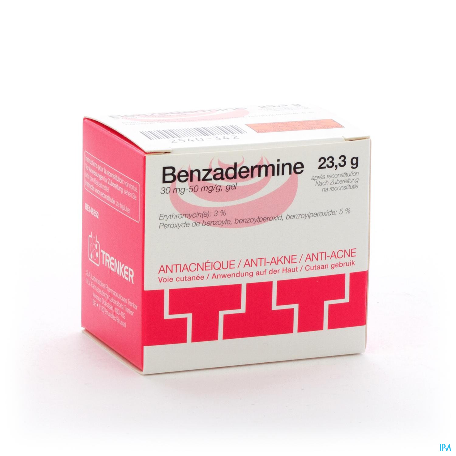 Benzadermine 30 Mg/50 Mg Gel Pot 23,3 G - Acne - Geneesmiddelen ...