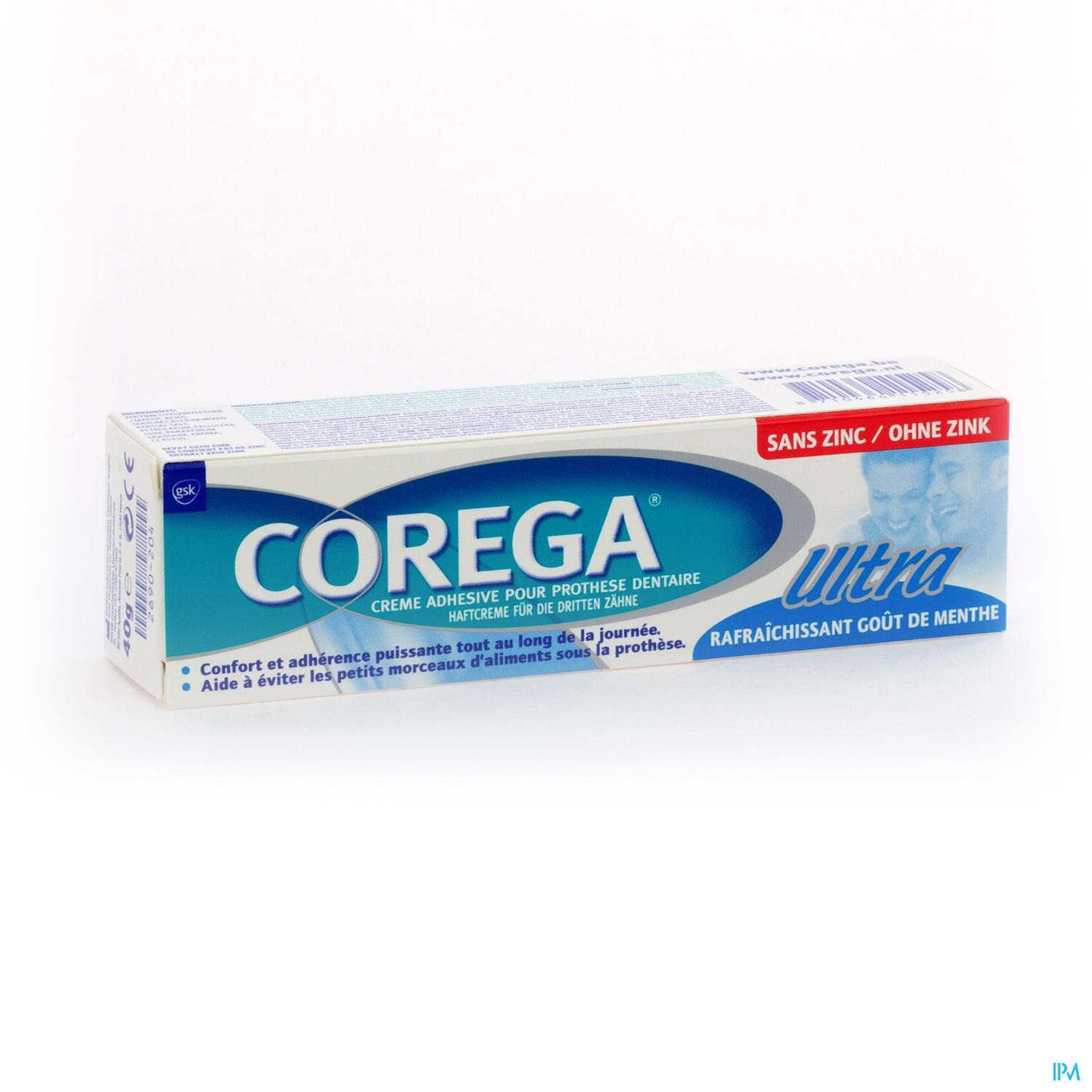 Corega Ultra Creme Adhesive S/zinc Tube 40g - Prothèses dentaires ...