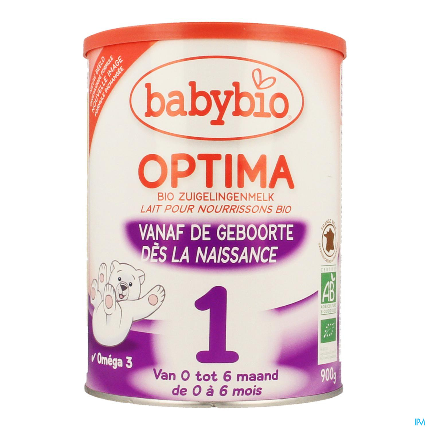 BABYBIO OPTIMA 1 LAIT NOURISSON BIO BIFIDUS 0-6M 900G - Apotheek ...