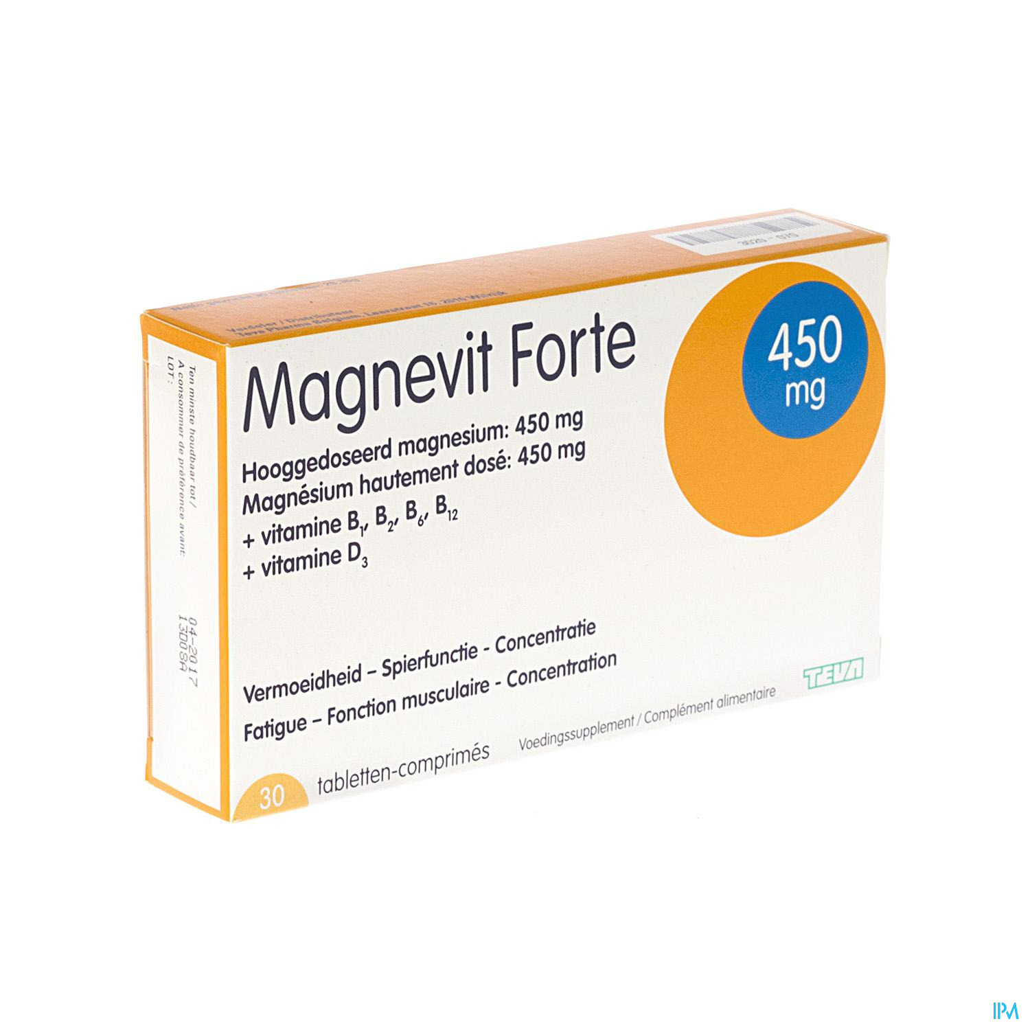 Magnevit Forte 450mg Tabl 30 - Magnesium - Mineralen - Vitaminen ...