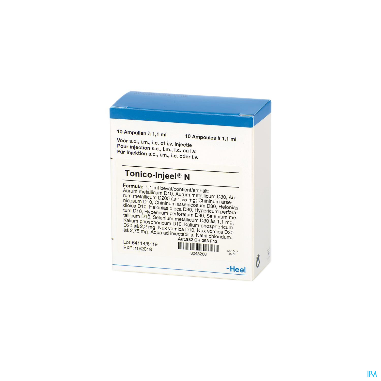 Tonico Injeel N Amp 10x1,1ml Heel - Oplossing voor injectie - Thuiszorg ...