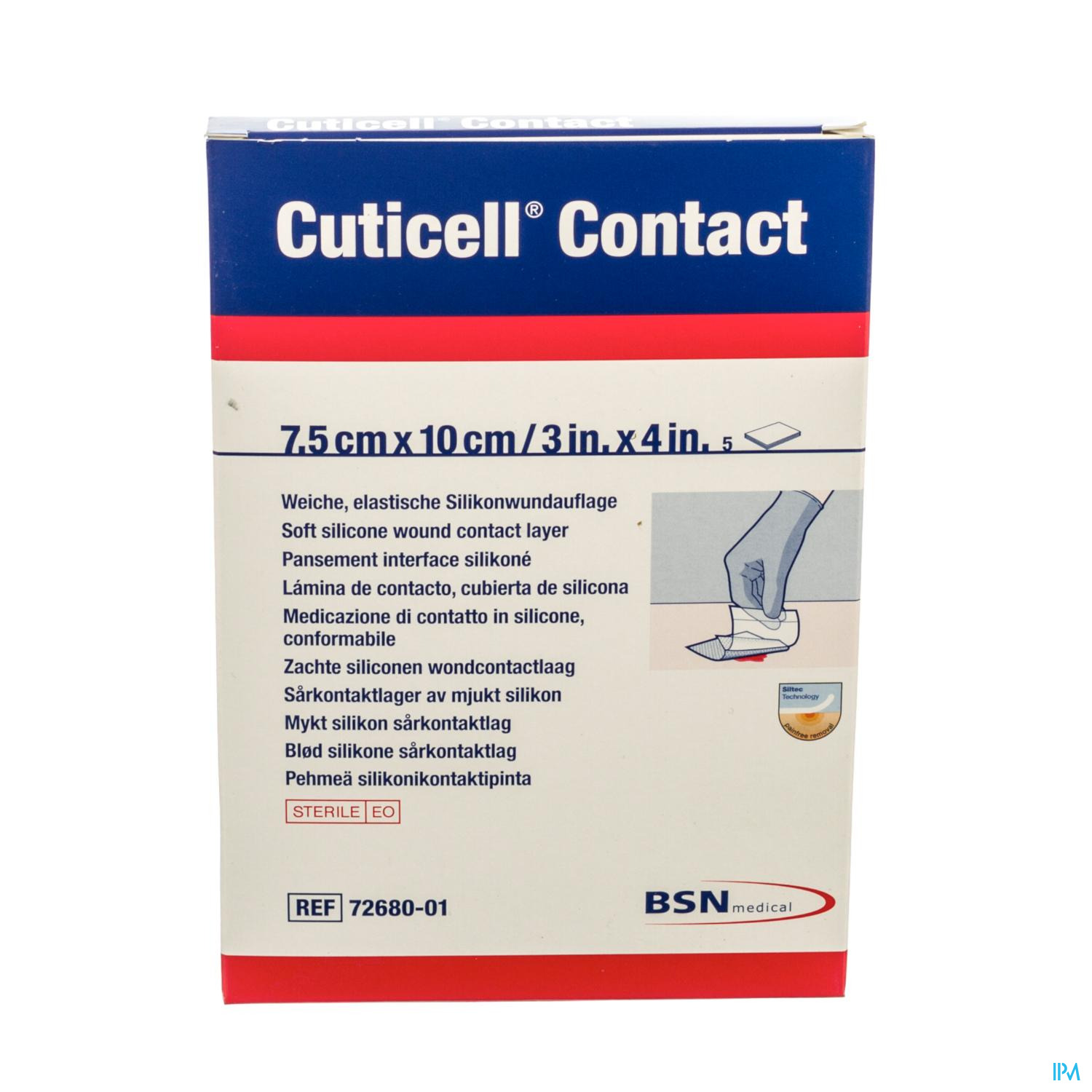 Cuticell Contact 7,5x10,0cm 5 7268001 - Pansements en silicone - Soins ...