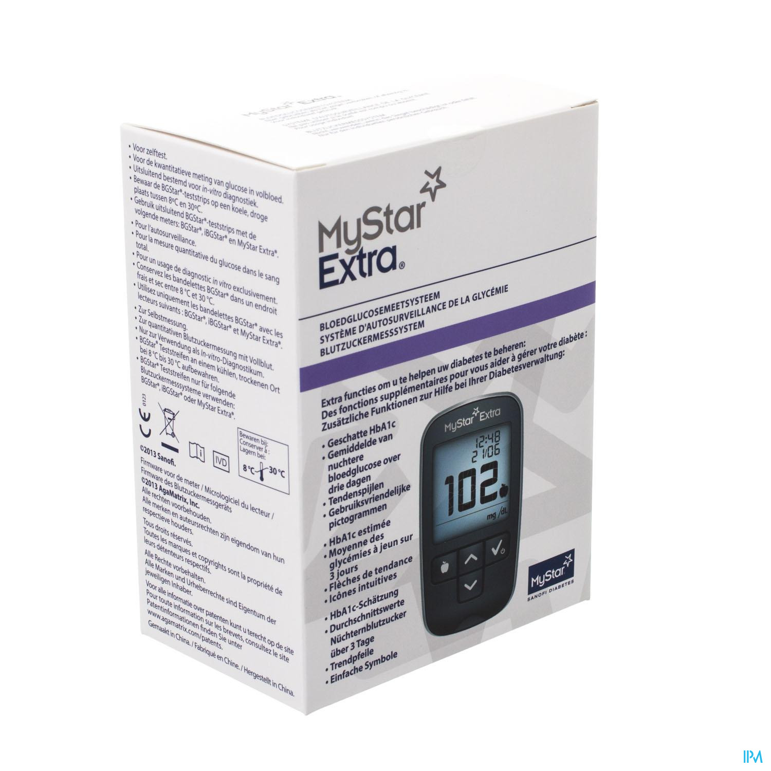 Mystar Extra Autosurveillance Glycemie Kit - Glucomètre - Diabète ...