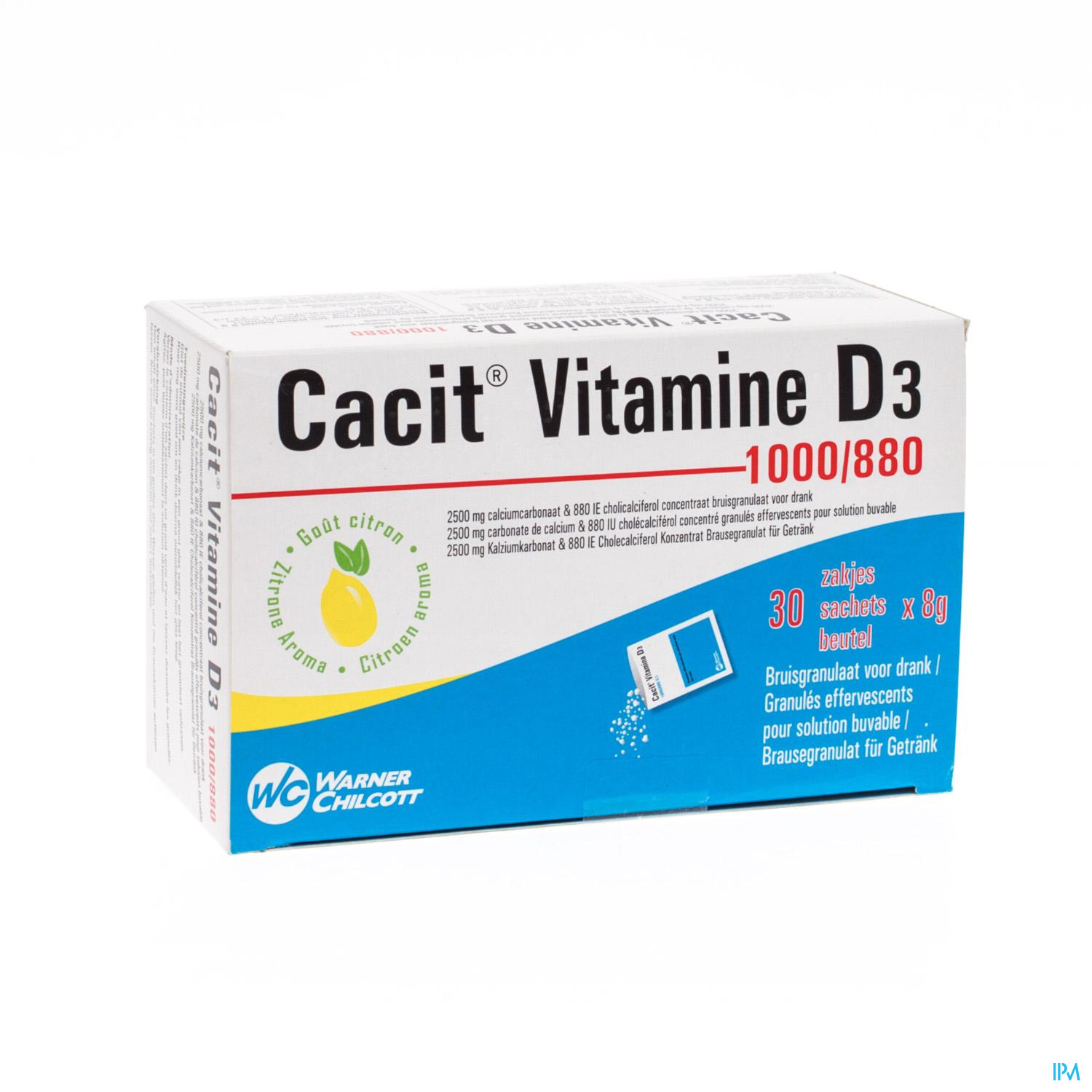 Cacit Vitamine D3 1000/880 Granulaat Zakje 30 Impexeco Pip - Apotheek ...
