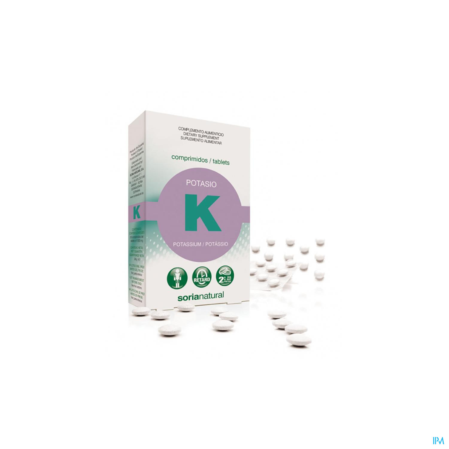 Soria Kalium / Potassium Retard Comp 20 - Kalium - Mineralen ...