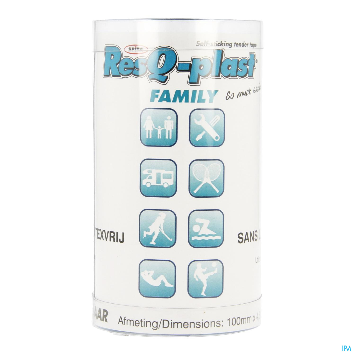 Resq-plast Family 4,5mx100mm Turquoise 1 - Kleefpleisters voor verbanden - Fixatie, pleisters en ...