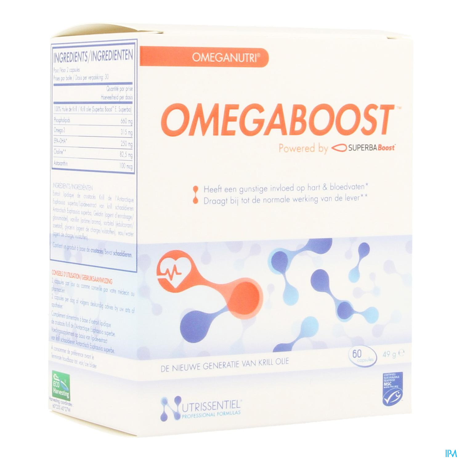 Omegaboost Caps 60 - Visolie - omega 3/6/9 vetzuren - Vitaminen & Voedingssupplementen ...
