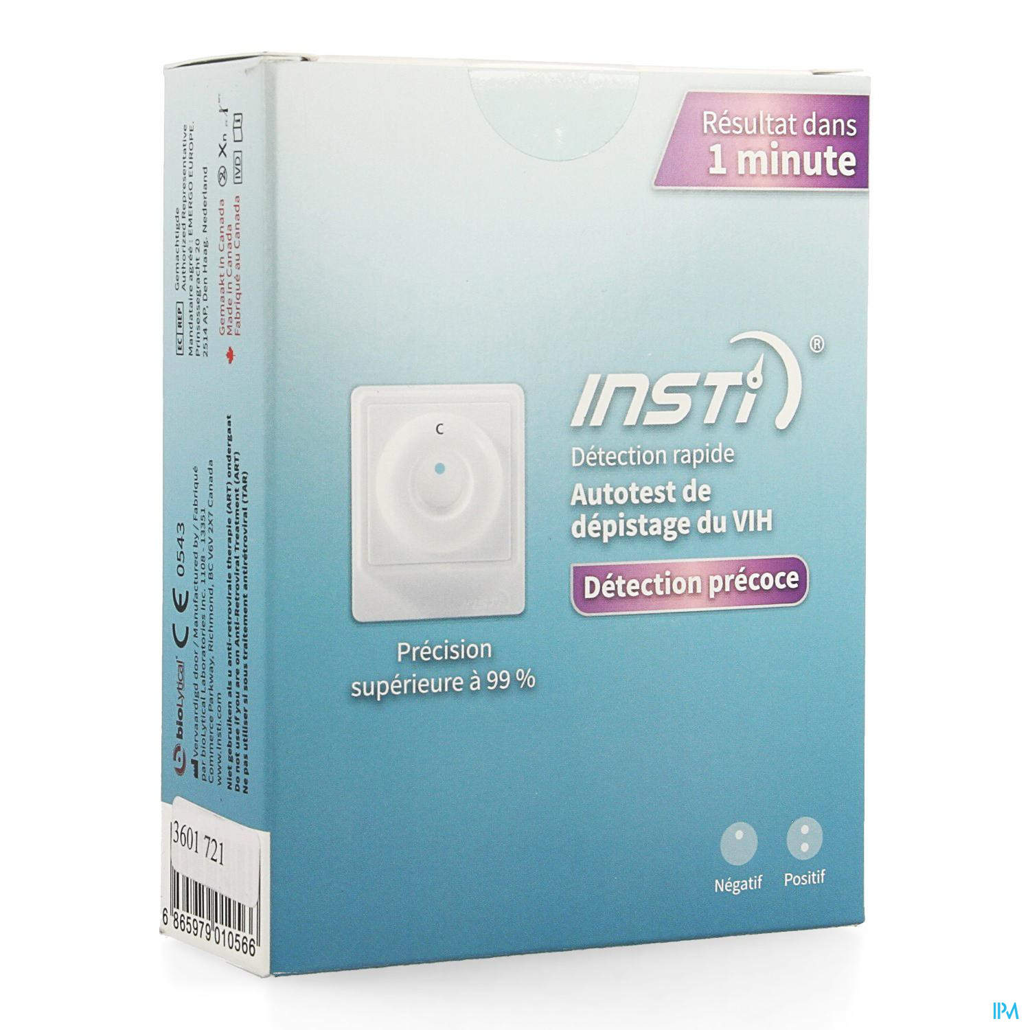 Insti Autotest Vih Single Test Kit - Bandelettes de test: urine et sang ...