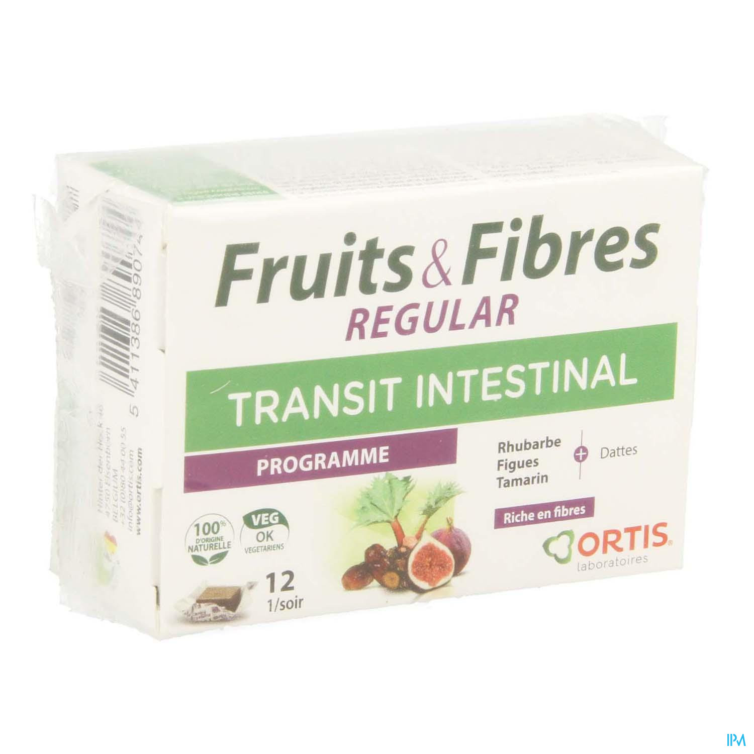 Ortis Fruits & Fibres Transit Regular Cubes 2x6 - Flore intestinale ...