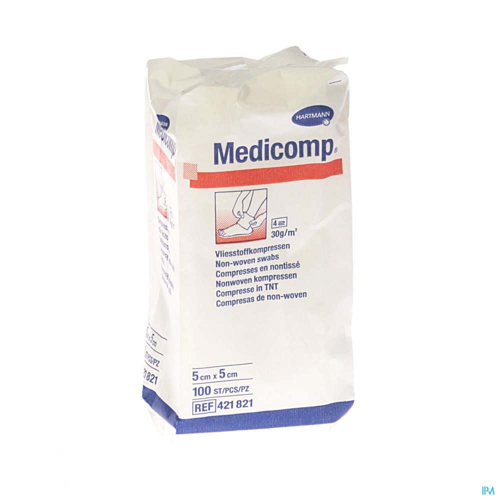 Medicomp Kp N/st 4pl 5x 5cm 100 4218217 - Niet steriele compressen ...