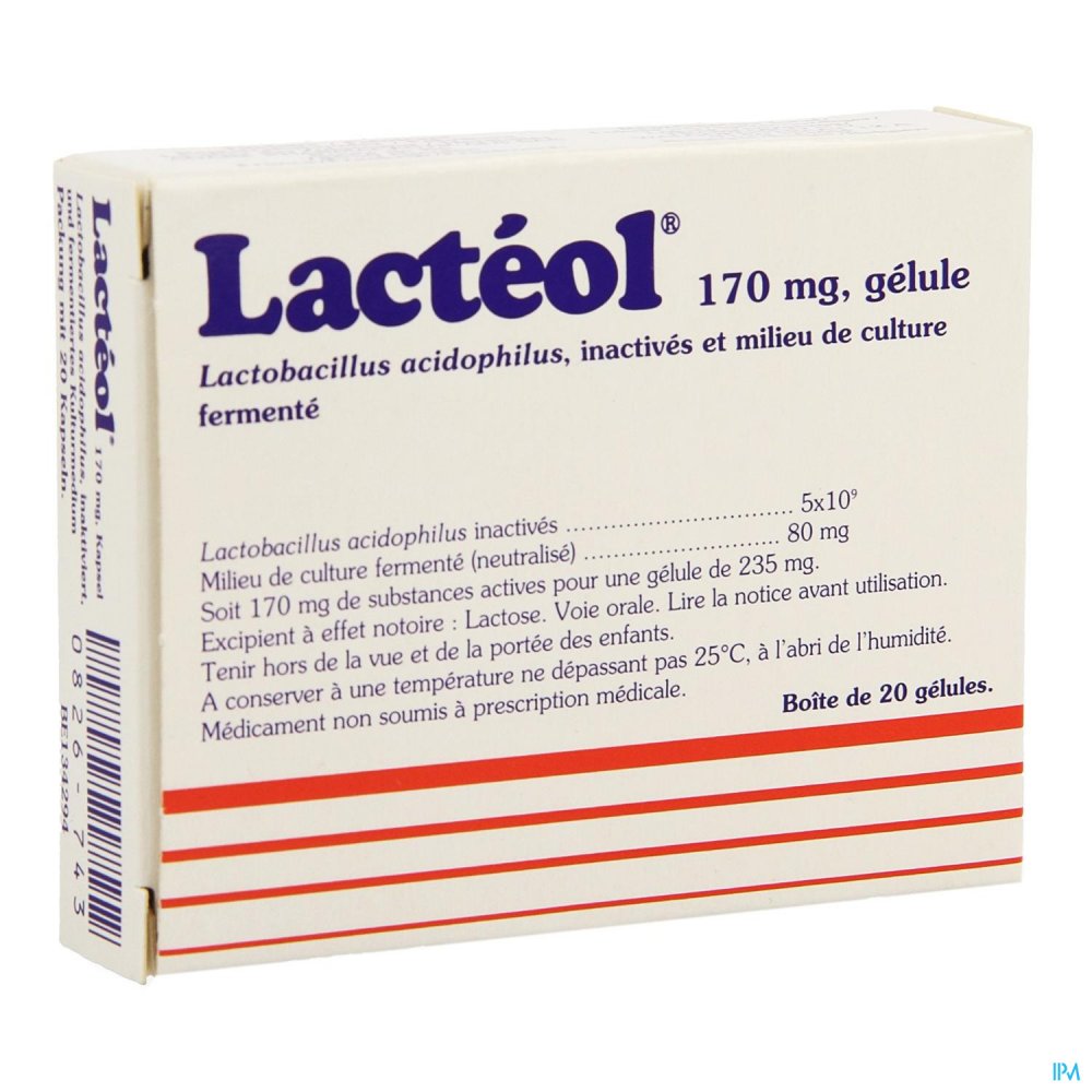 Lacteol Caps. 20 - Diarrhée - Tractus gastro-intestinal - Médicaments ...