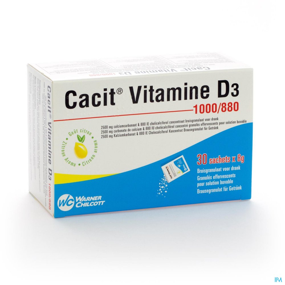 Cacit Vitamine D3 1000mg/880iu Granulé Effervescent Sachet 30 ...