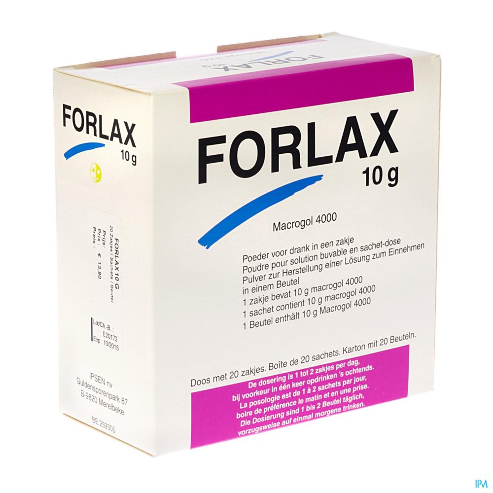 Forlax 10 G Sachets - Zakjes 20 - Laxeermiddelen - Maagdarmstelsel ...