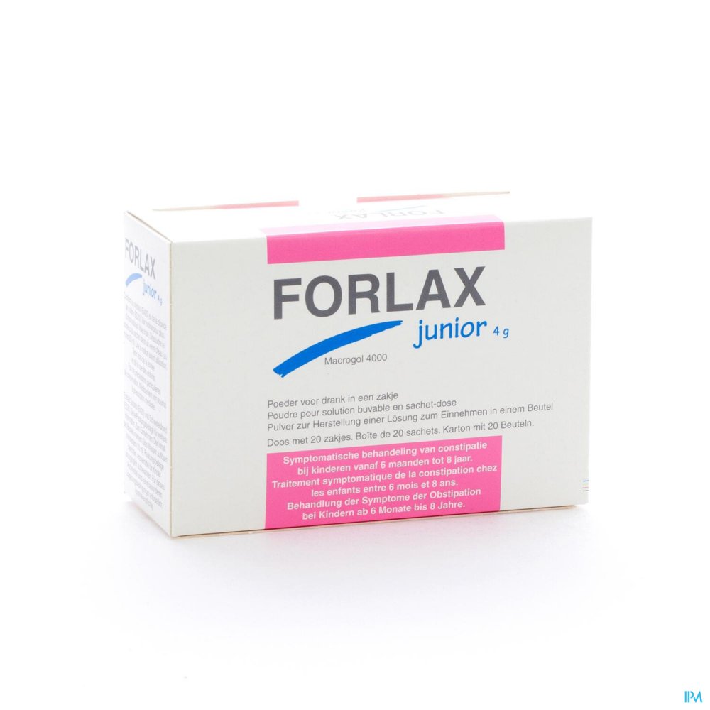 Forlax Junior 4 G Sachets - Zakjes 20 - Laxatifs - Tractus gastro ...