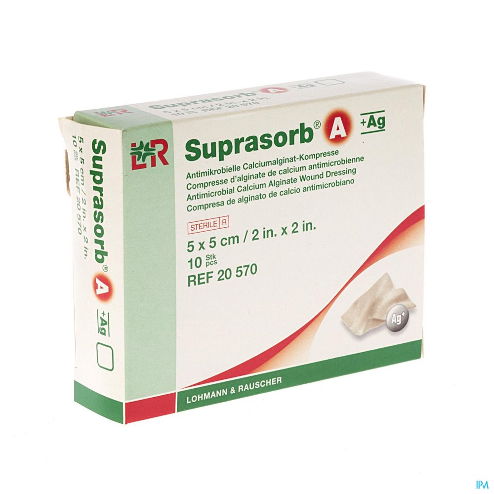 Suprasorb A+ag Kp Alg. Calc. 5x 5cm 10 20570 - Overige - Huid ...