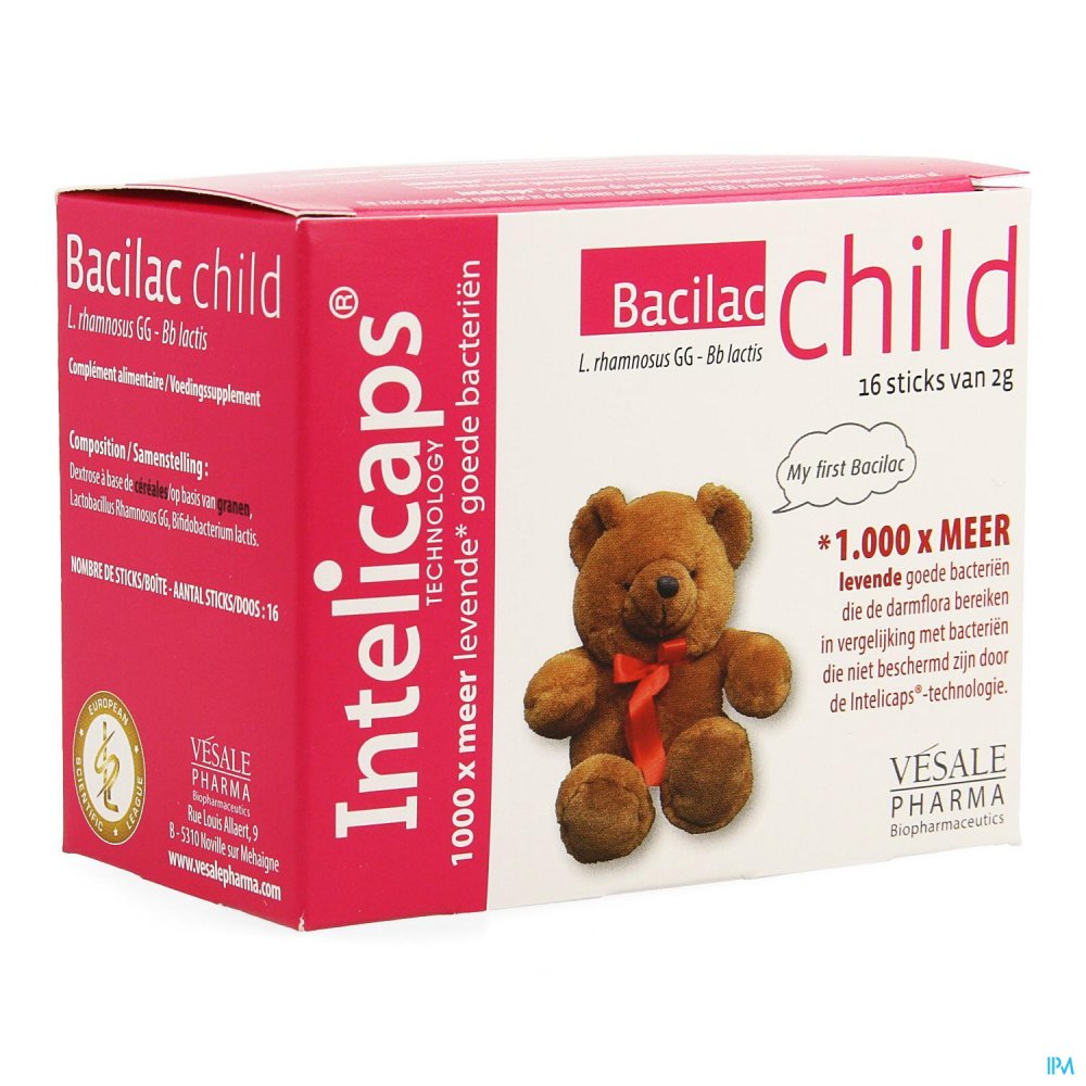 Bacilac Child Stick 16 - Probiotica - Vitaminen & Voedingssupplementen ...
