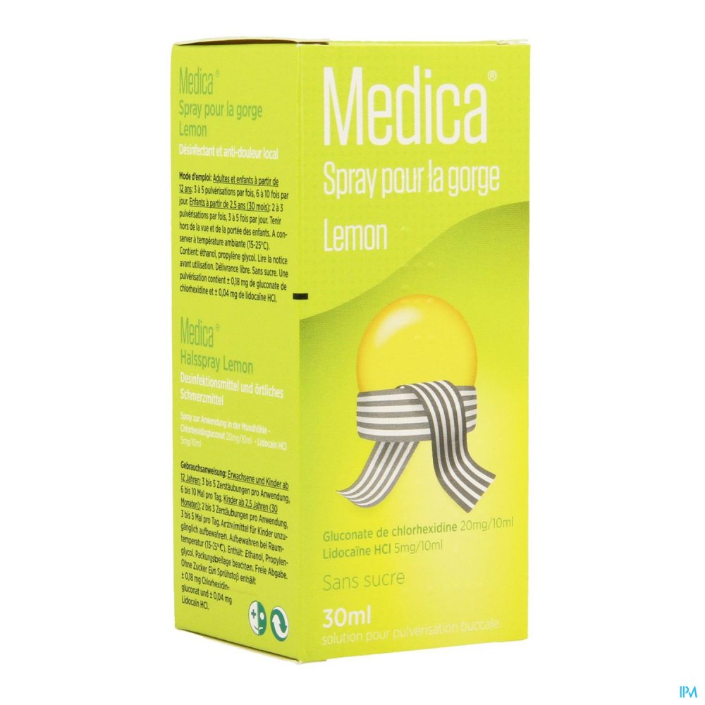 Medica Spray Pour La Gorge Lemon 30ml - Spray - Bouche et gorge ...