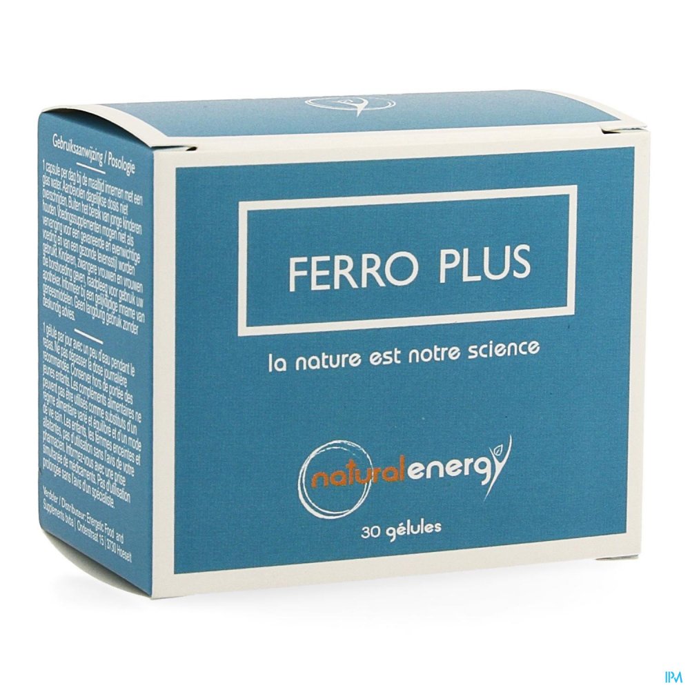 Ferro Plus Natural Energy Caps 30 - IJzer - Mineralen - Vitaminen ...