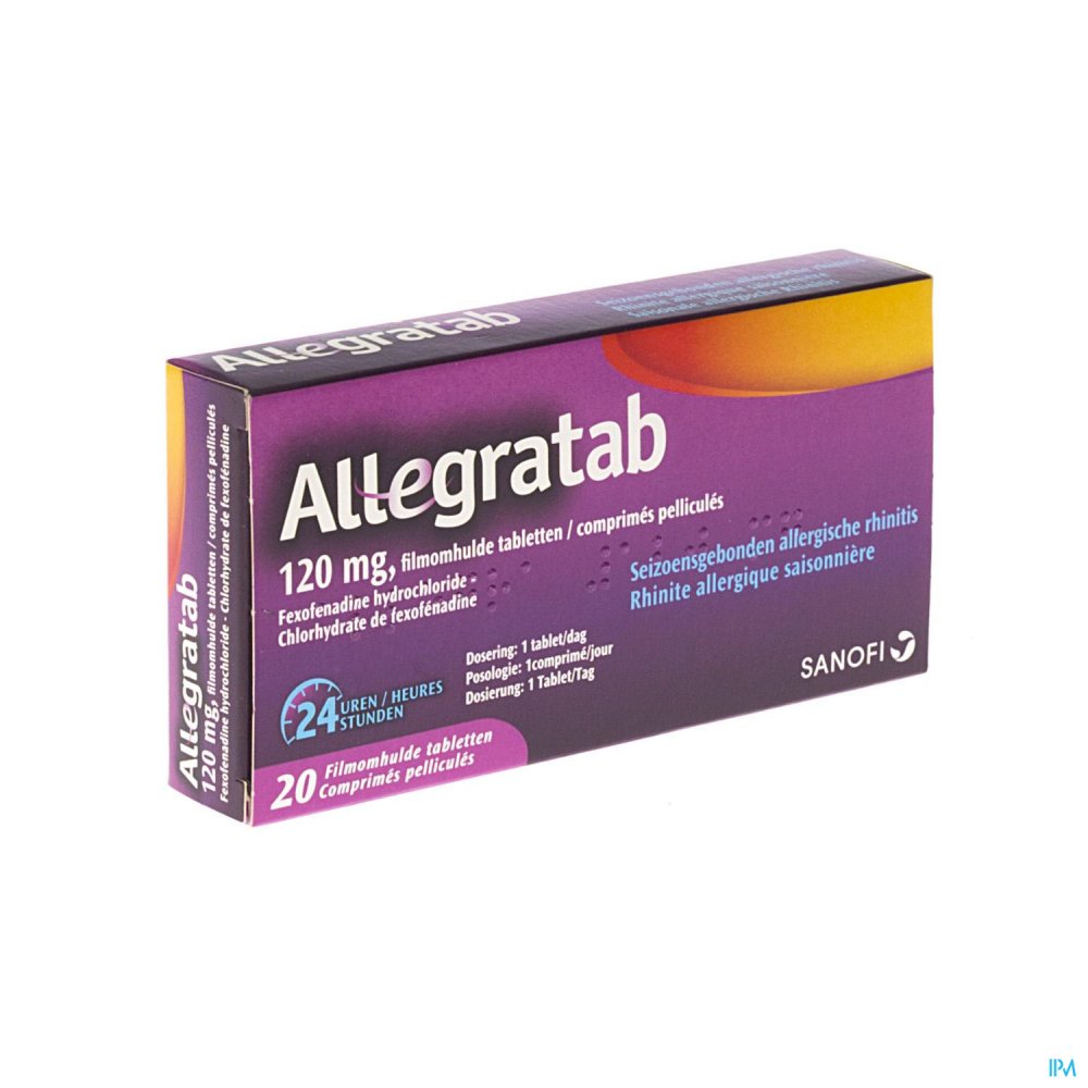 Allegra Tab 120mg Comp Pell 20 X 120mg - Allergie - Médicaments ...