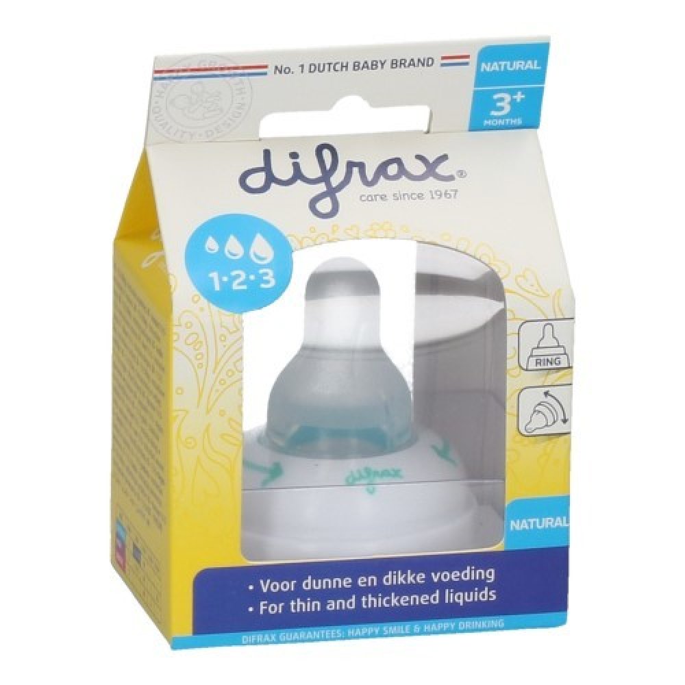 Difrax Ring 1-2-3 Natural 713 - Spenen voor flessen - Flessen & spenen ...