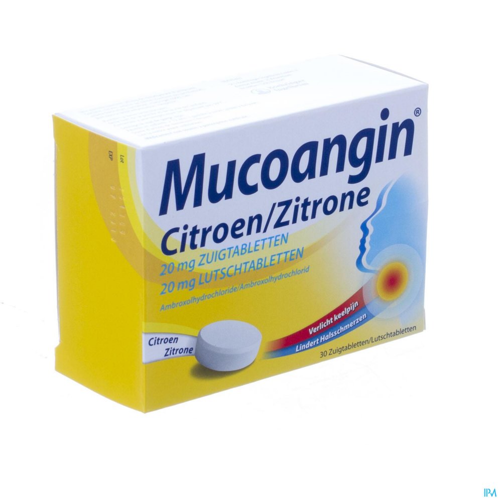 Mucoangin Citroen Zuigtabletten 30x20mg - Zuigtabletten - Mond & keel ...
