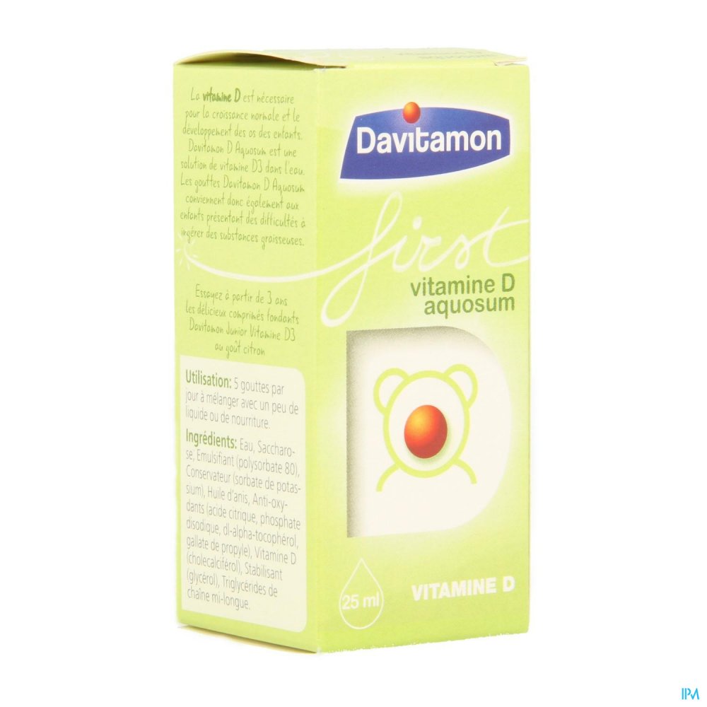 Davitamon First Vit D Aquosum V1 25ml - Vitamines, minéraux et ...