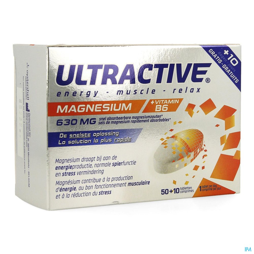 Ultractive Magnesium 630mg Comp 60 - Magnesium - Mineralen - Vitaminen ...