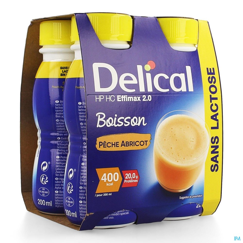 DELICAL EFFIMAX 2.0 PECHE ABRICOT 4X200ML - Apotheek Peeters Oudsbergen ...